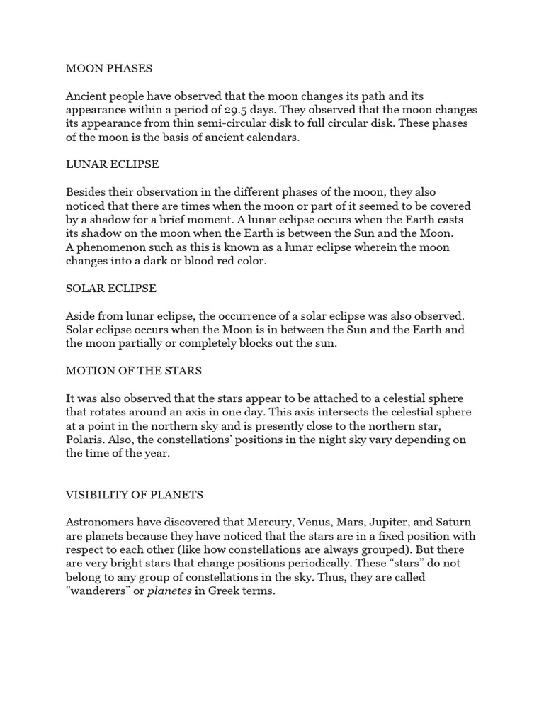 Moon Phases For Science | PDF | Planets | Solar Eclipse
