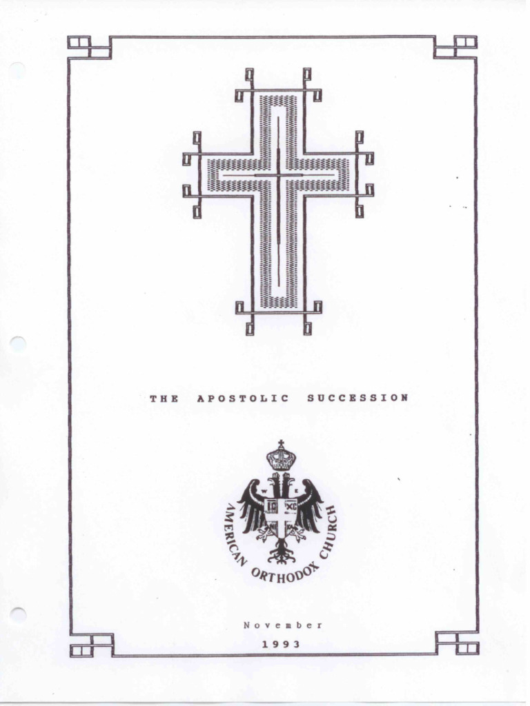 Apostolic Succession of American Orthodox Church | PDF