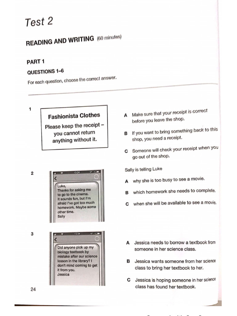 KET 1 - Test 2 | PDF