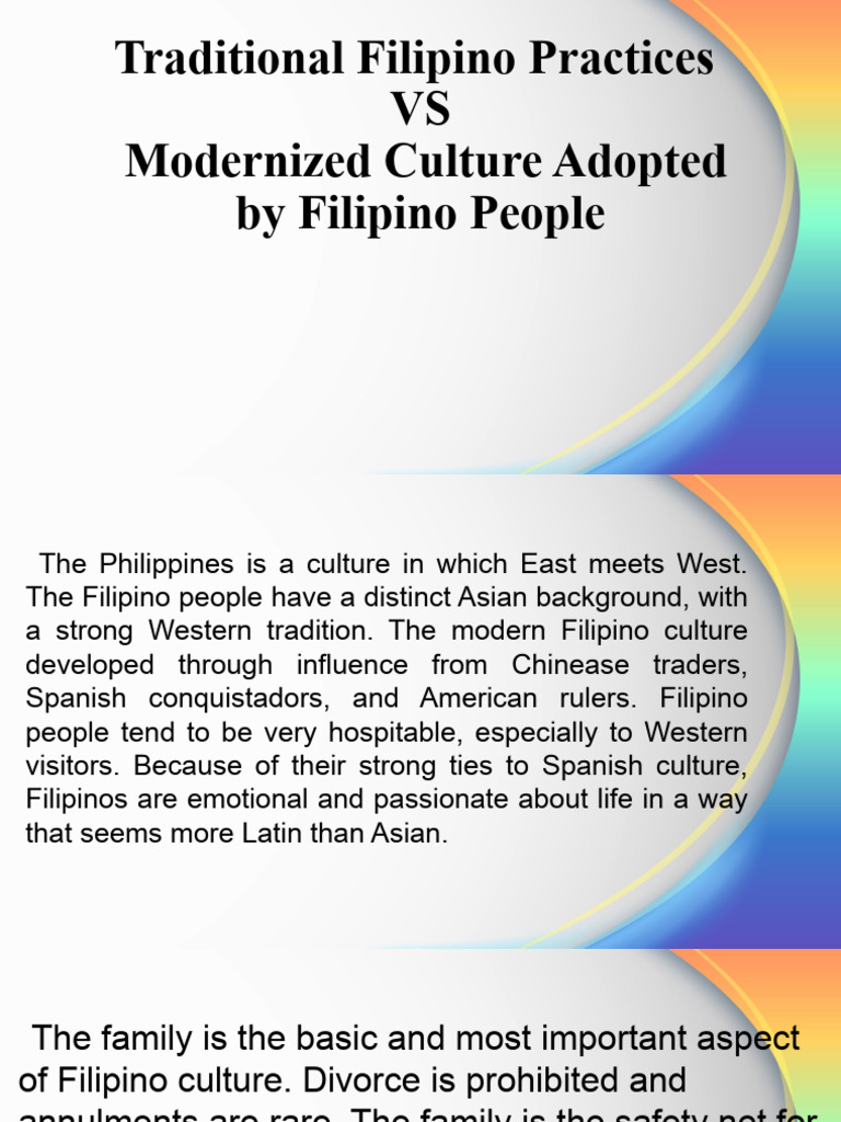 Traditional Filipino Practices Vs Modernized Culture | PDF | Parenting ...