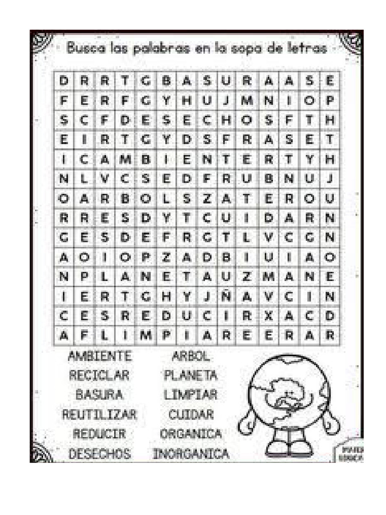 Sopa Letras Medio Ambiente | PDF