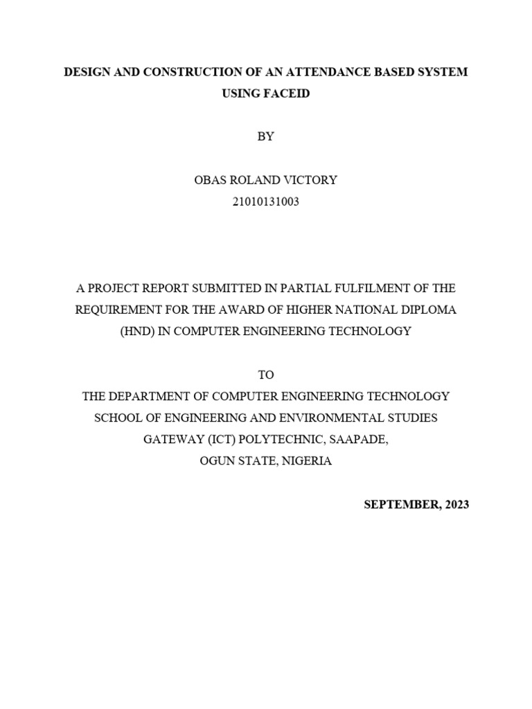 FINAL - YEAR - PROJECT Face Attendance - 1 - 1 | PDF | Python (Programming Language) | Computer ...