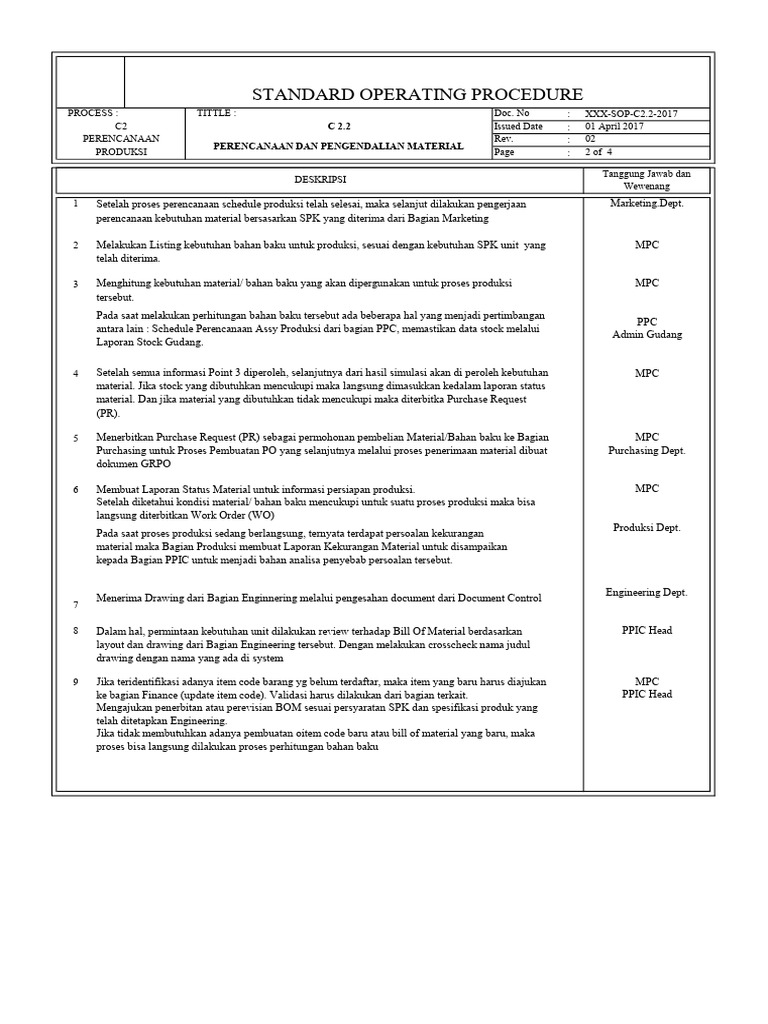 Sop Planning Material - 3 | PDF