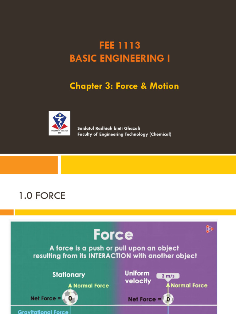 FEE 1113 - Chapter 3 Force and Motion | Download Free PDF | Force | Friction