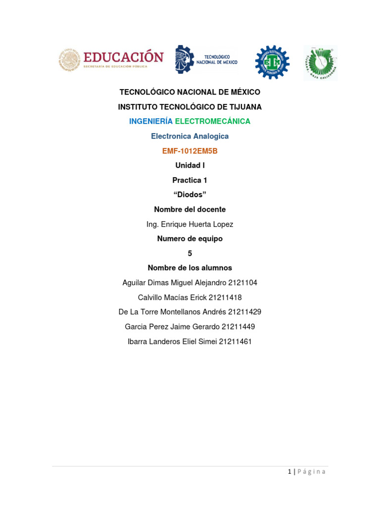 Practica 1.diodos | PDF | Diodo | Rectificador