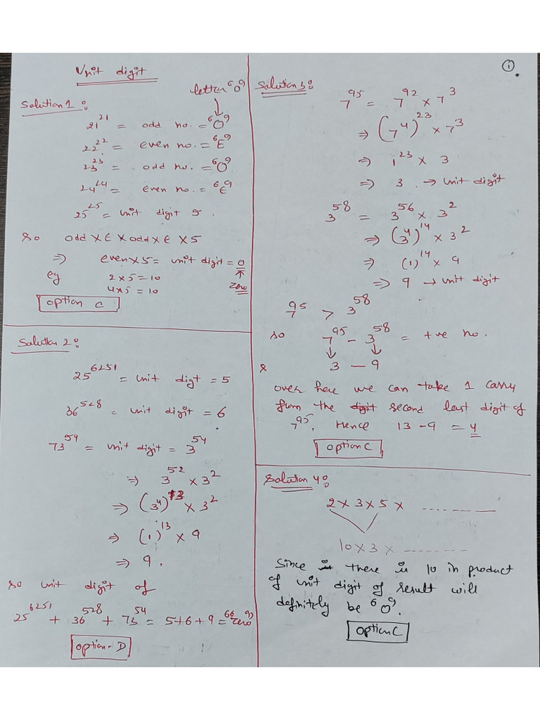Number System Test 1 Solutions | PDF