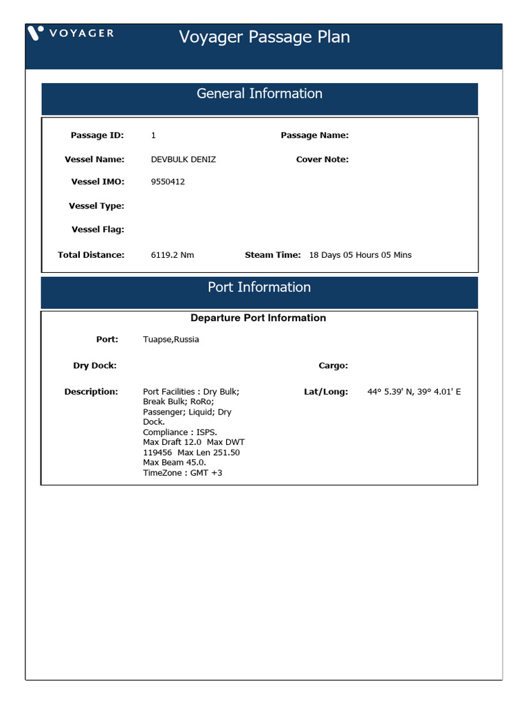 Vessel Passage Plan: Tuapse to Charleston | PDF | Shipping | Navigation