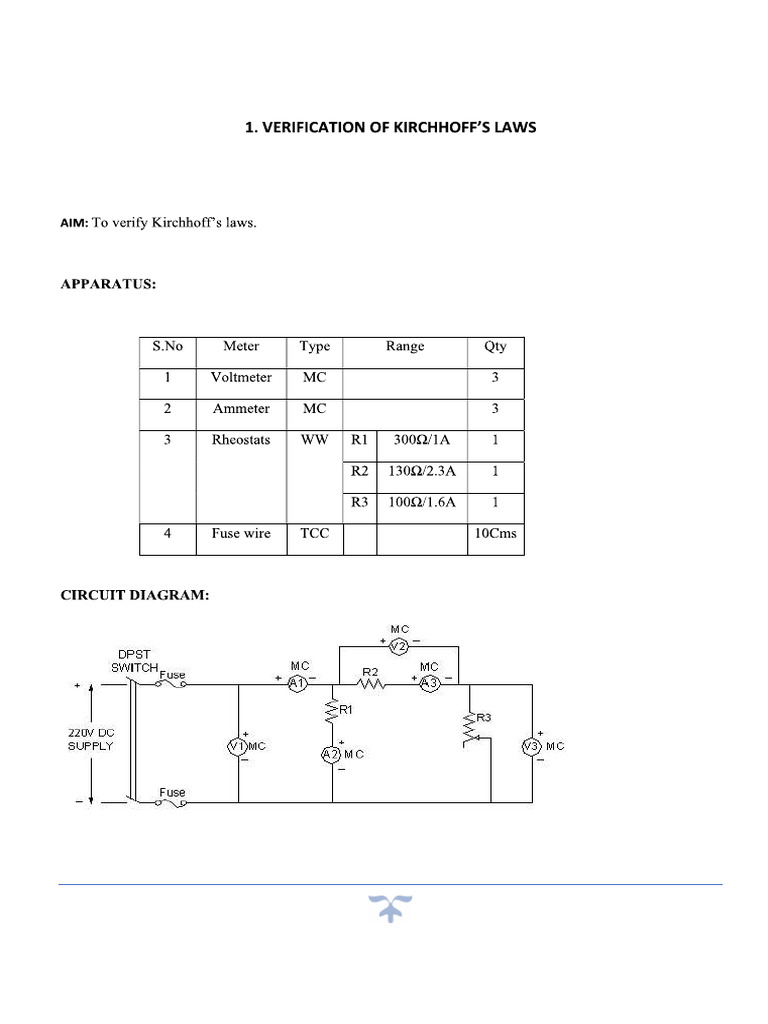 Verification of KVL and KCL | PDF