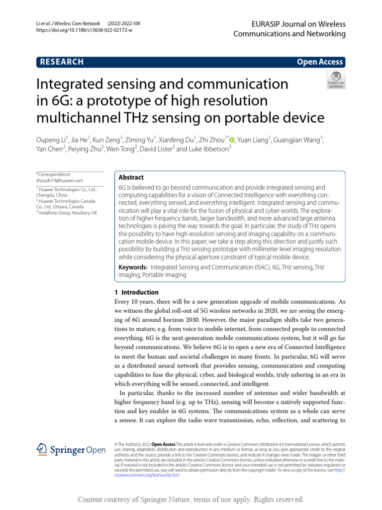 Integrated Sensing And Communication In 6g A Proto Pdf Antenna