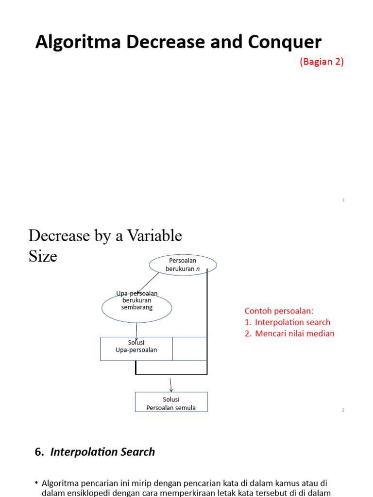Algoritma Decrease and Conquer 2021 Bagian2KIRIM 1 | PDF