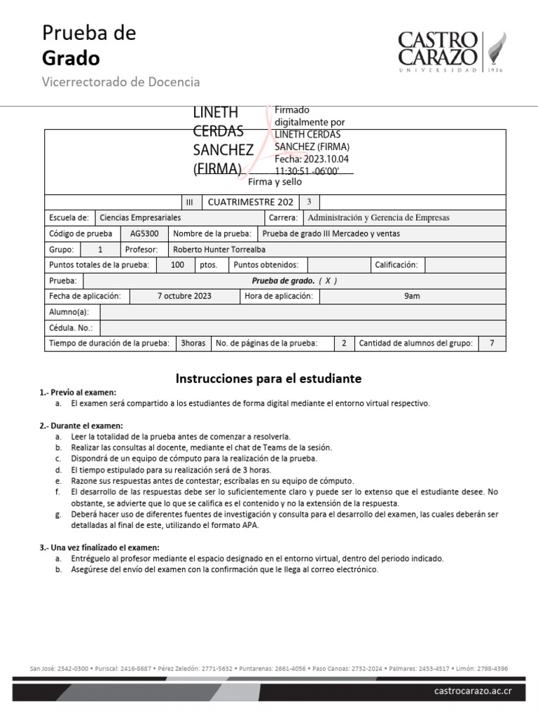 Prueba de Grado en Mercadeo y Ventas | PDF | Informática