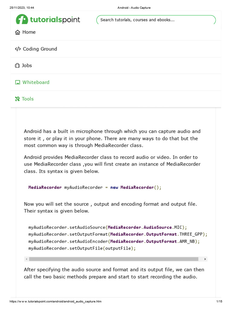 Android - Audio Capture | PDF | Android (Operating System) | Application Software
