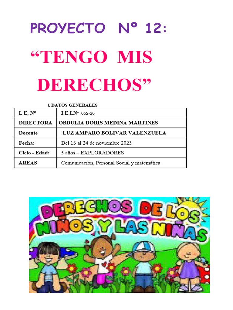 PROYECTO Tengo Mis Derechos | PDF | Evaluación | Las emociones