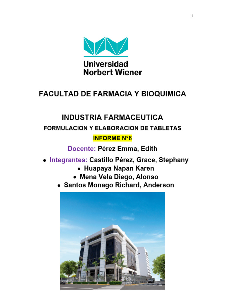 INFORME 6 DE INDUSTRIA FARMACEUTICA Intro y Cuestionario | PDF | Solvente | Medicamentos con receta