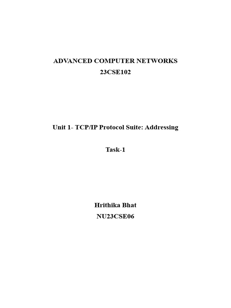 ACN Addressing | PDF | Router (Computing) | Port (Computer Networking)
