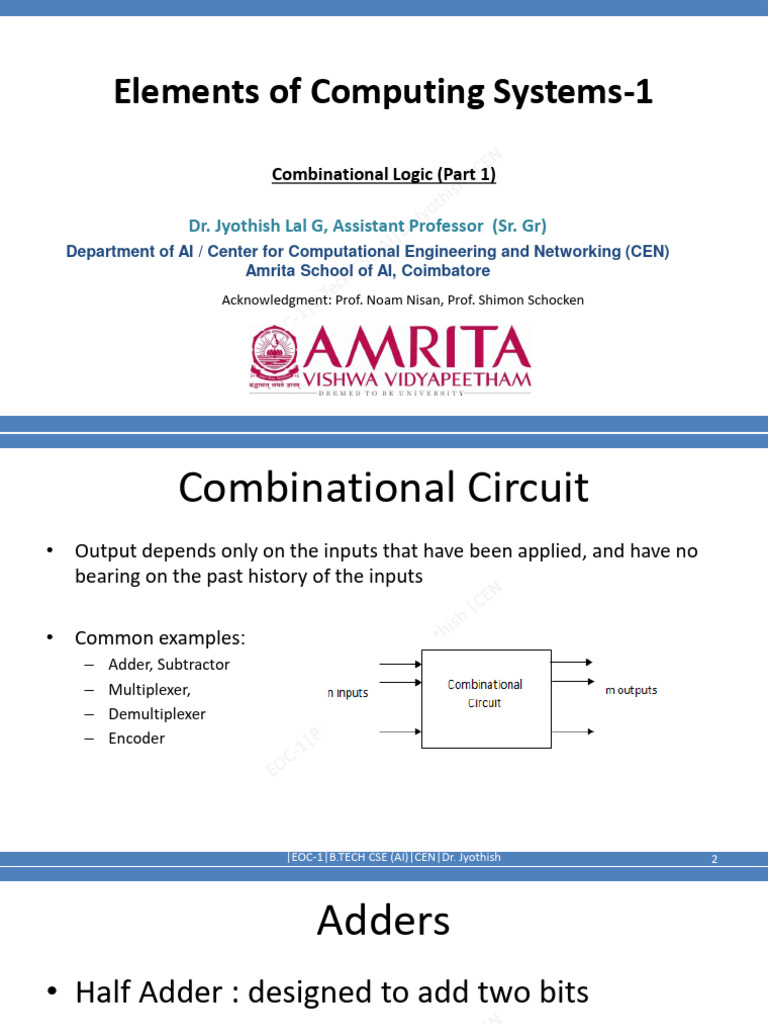 EoC 1 Combinational Logic Part1 | PDF | Computer Science | Electronic Design