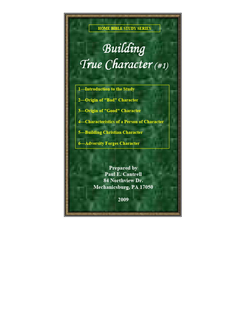 CHARACTER, Building True | PDF | Ruth (Biblical Figure) | Book Of Ruth