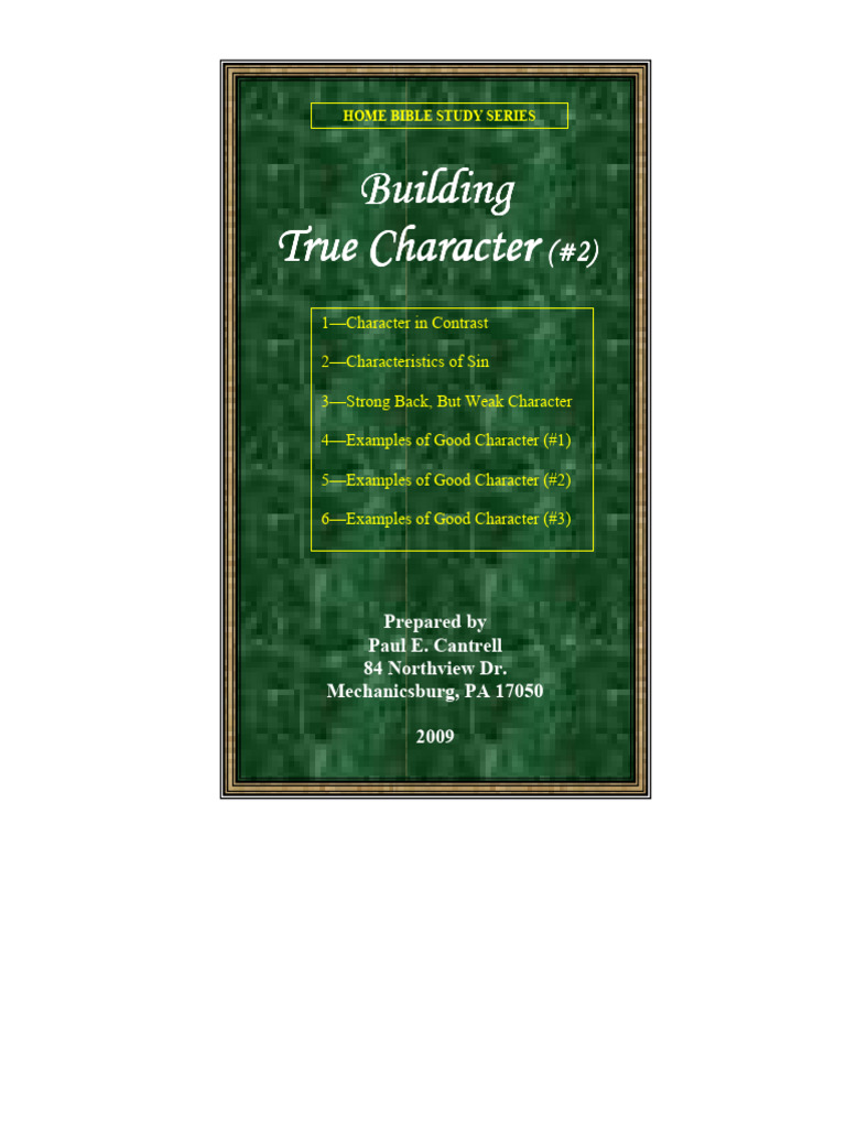 Building True Character: A Biblical Study | PDF | Jacob | Esther