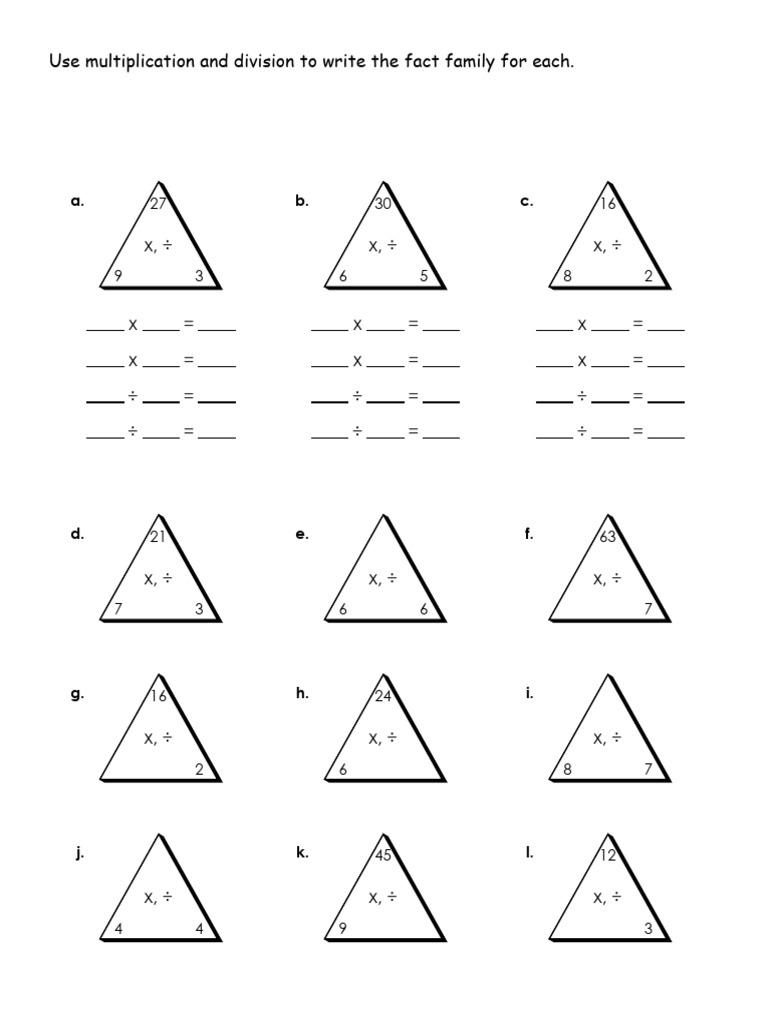 Fact Families Multiplication Division 5 | PDF
