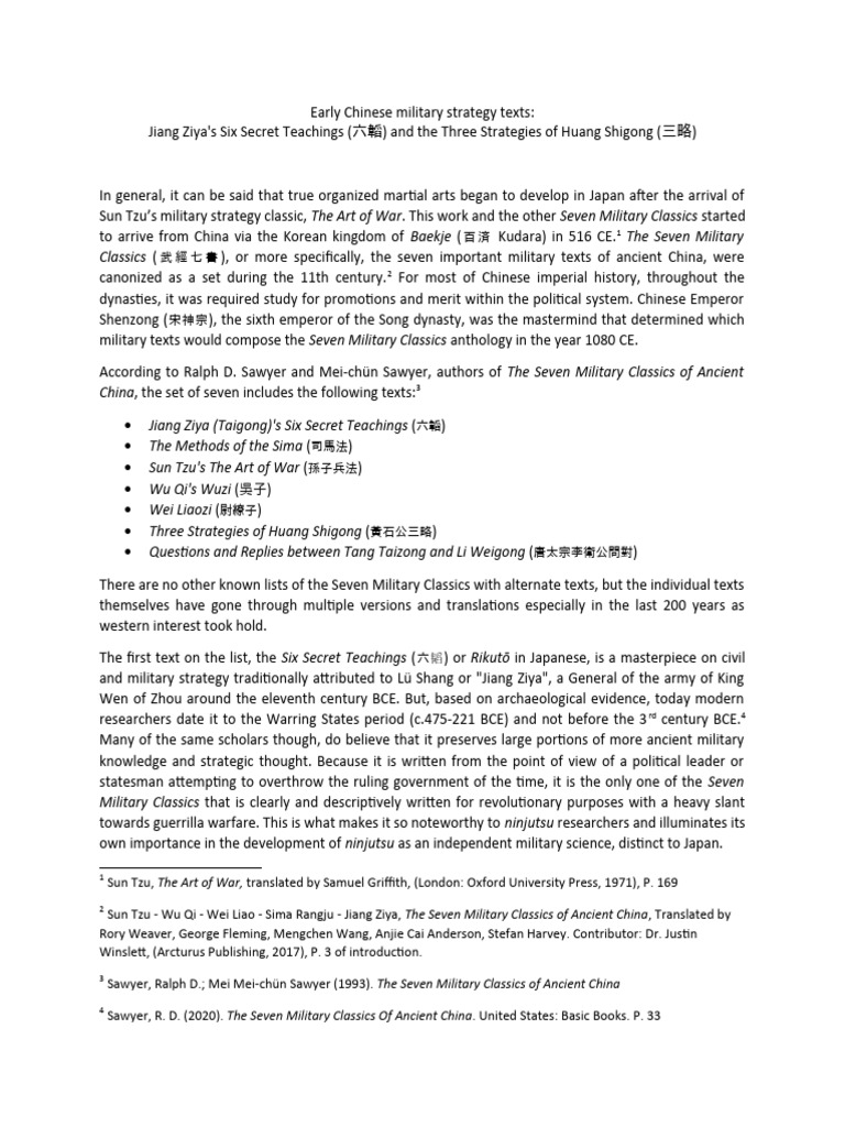 Ancient Chinese Military Strategies | PDF | The Art Of War