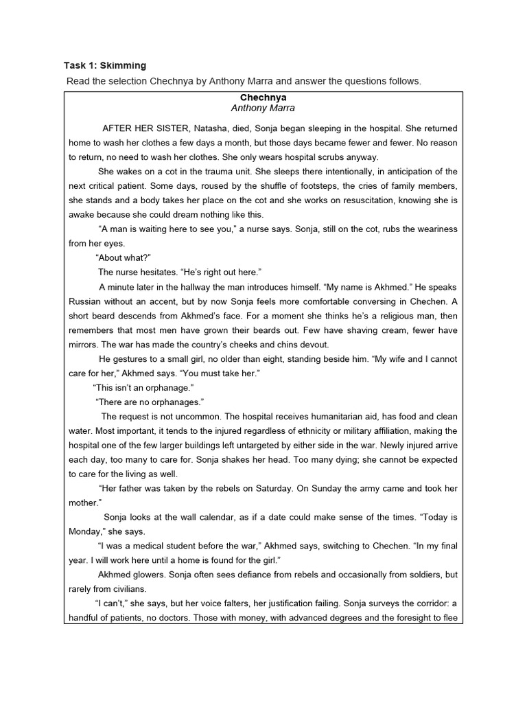 Activity Skimming and Scanning | PDF