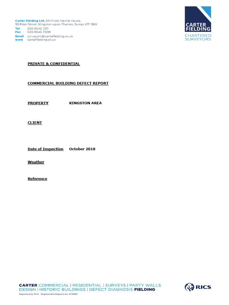 Commercial Building Defect Report Example | PDF | Corrosion | Wall