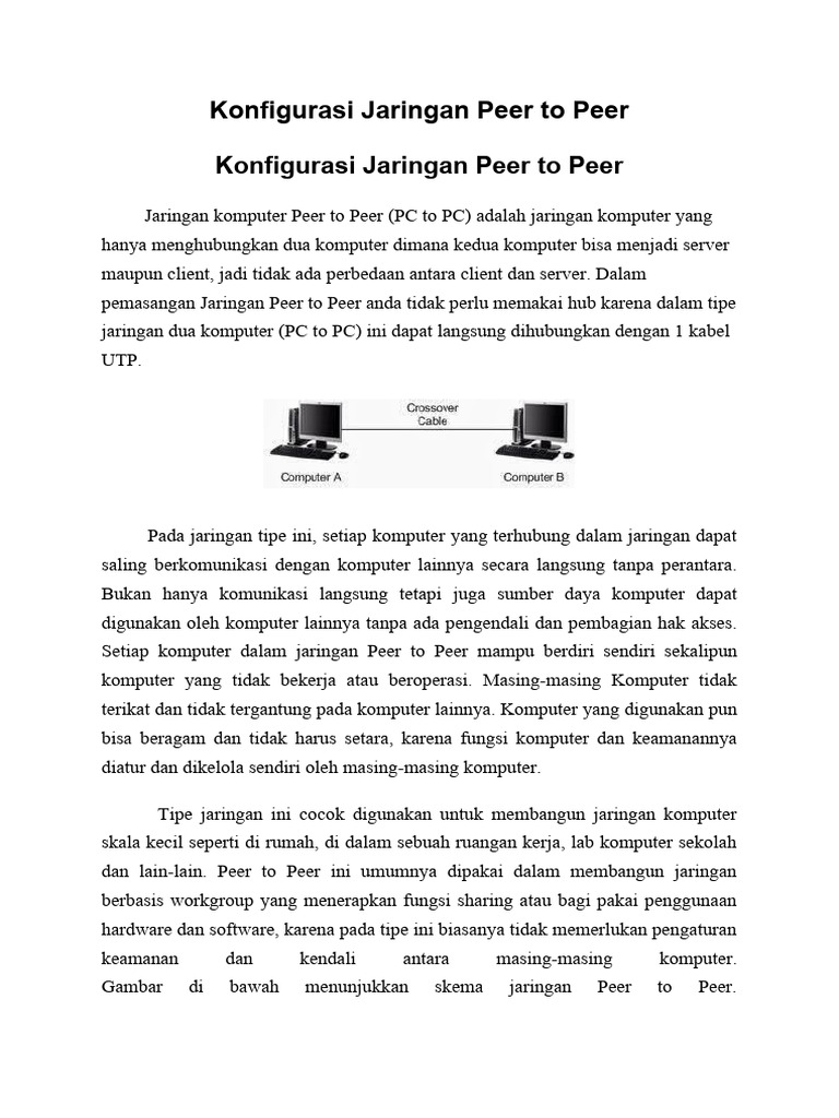 Konfigurasi Jaringan Peer To Peer | PDF | Komputer