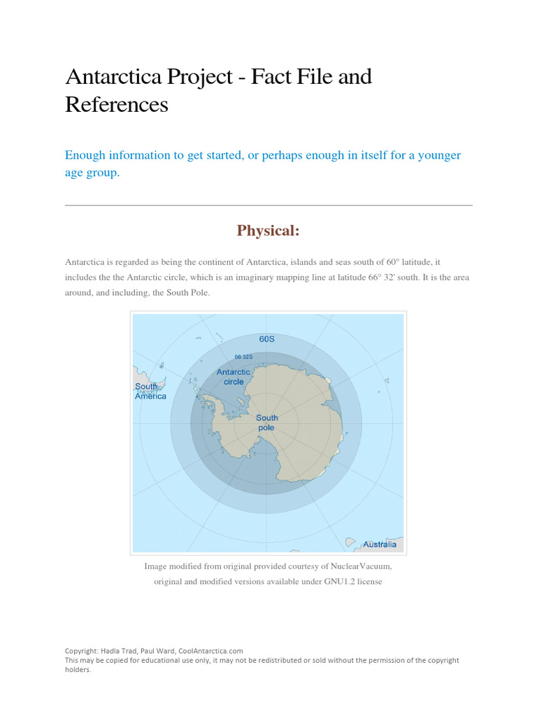 Antarctica Project | PDF | Antarctica | South Pole