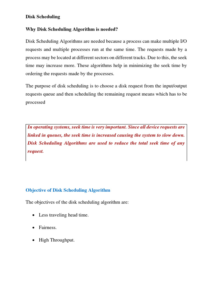 Disk Scheduling Nov 2023 | PDF | Scheduling (Computing) | Latency ... Disk Scheduling Nov 2023 | PDF | Scheduling (Computing) | Latency ...