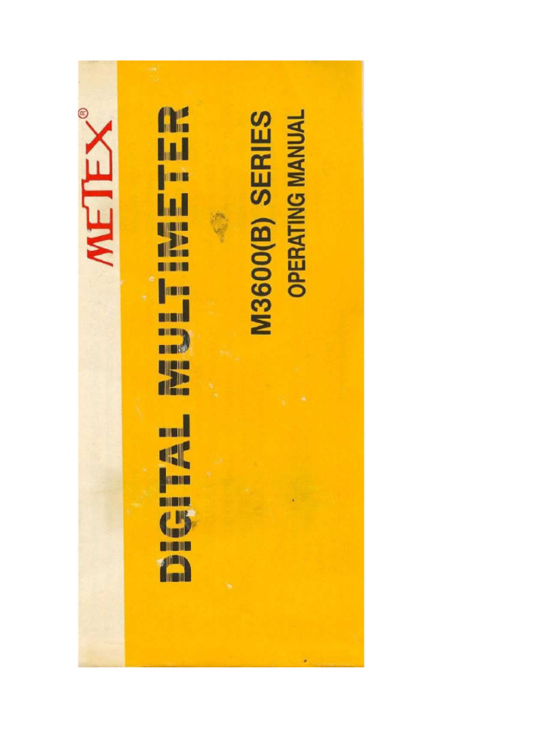Metex M3600 B Series Operating Manual | PDF | Capacitor | Bipolar Junction Transistor