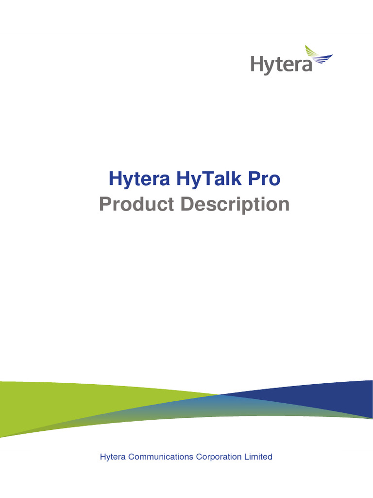 Hytera HyTalk Pro Product Description V3.1.00 - Eng | PDF | Session ... Hytera HyTalk Pro Product Description V3.1.00 - Eng | PDF | Session ...