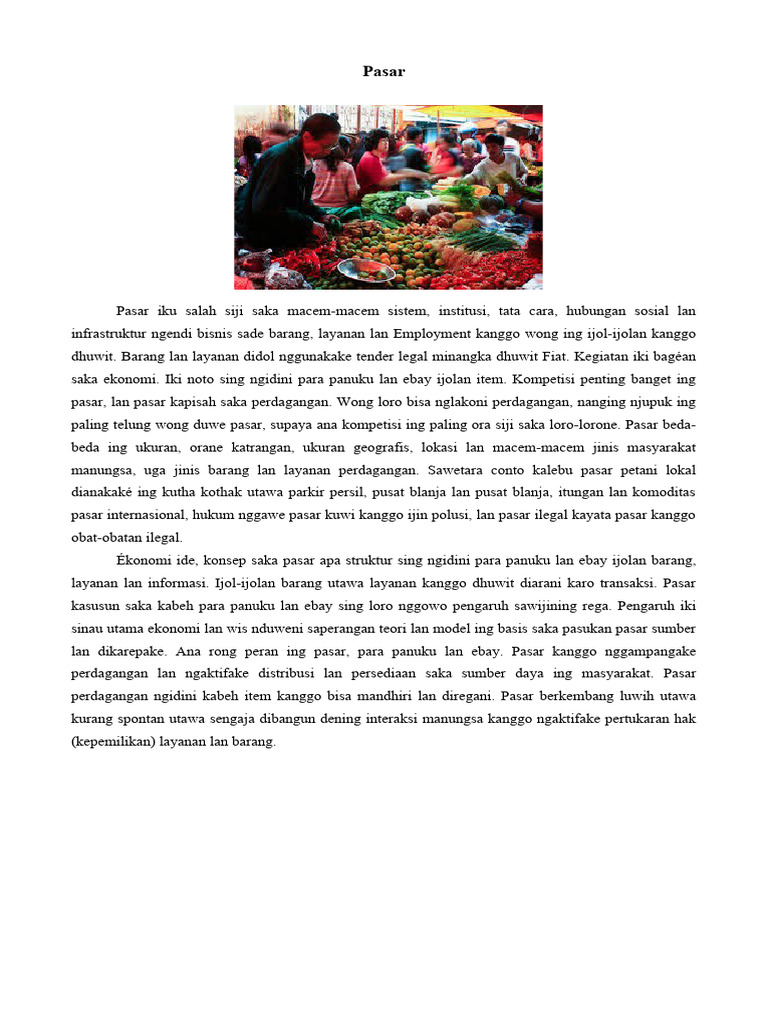 Pasar Bahasa Jawa | PDF