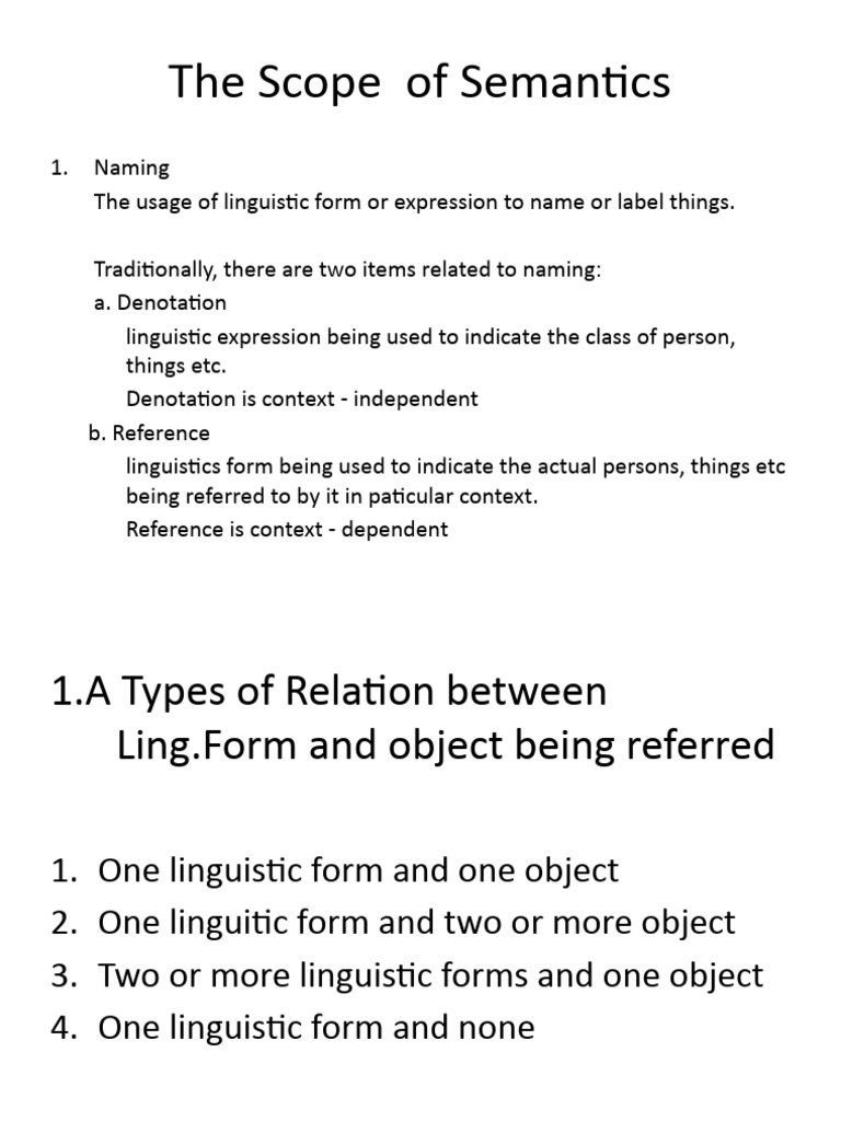 Understanding Semantics in Linguistics | PDF | Word | Linguistics