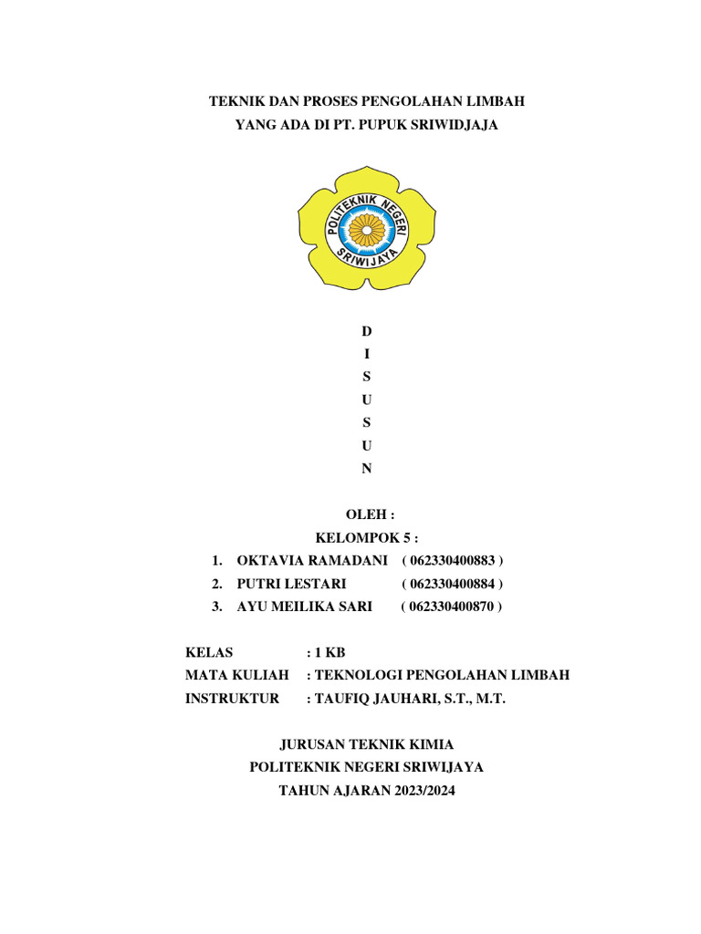 Teknk Dan Proses Pengolahan Limbah PT - Pusri | PDF