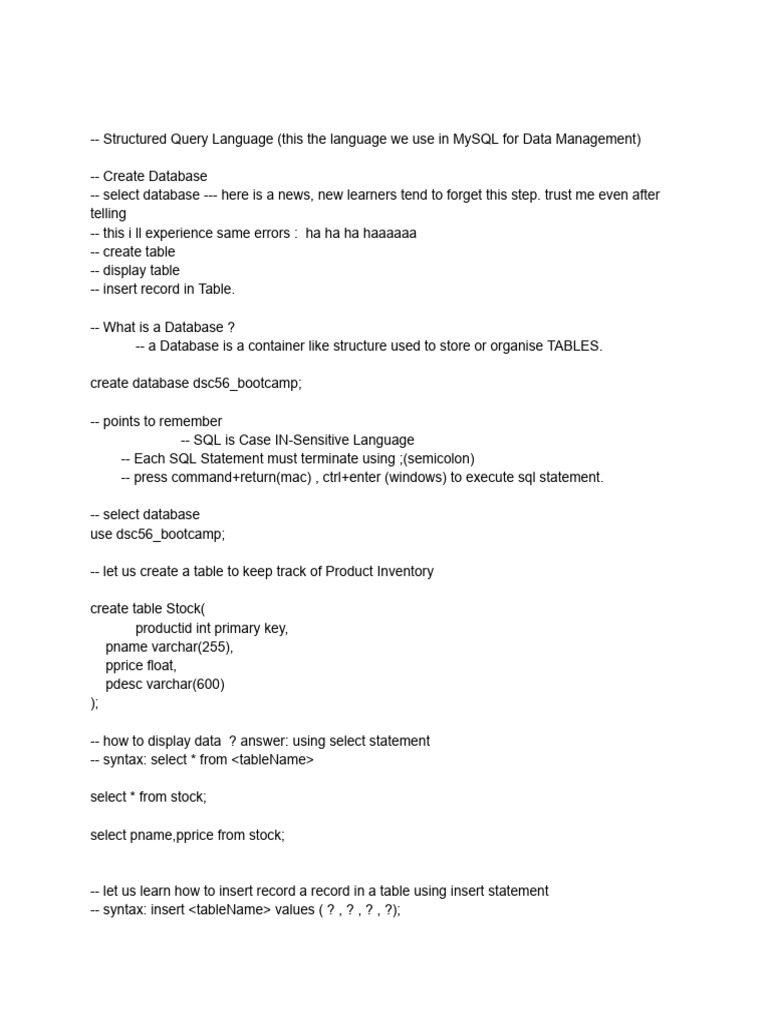 SQL Fundamentals | PDF
