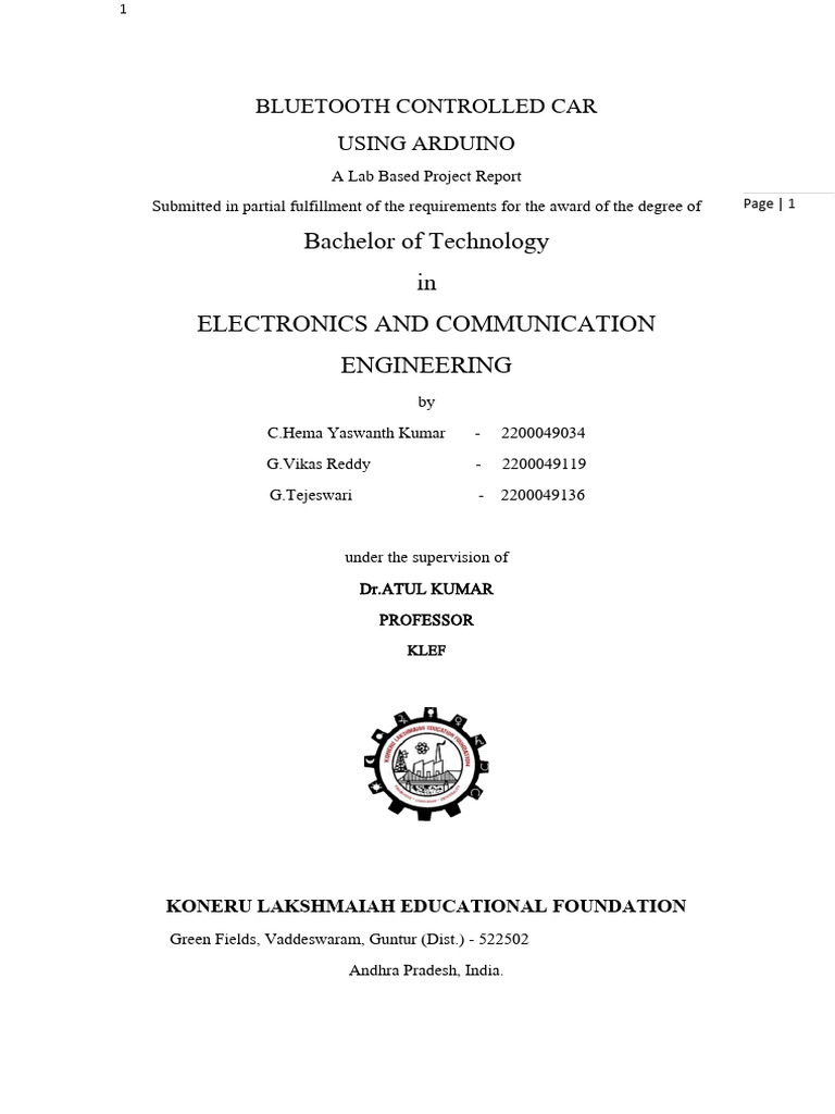 Bluetooth Controlled Car | PDF | Arduino | Rechargeable Battery