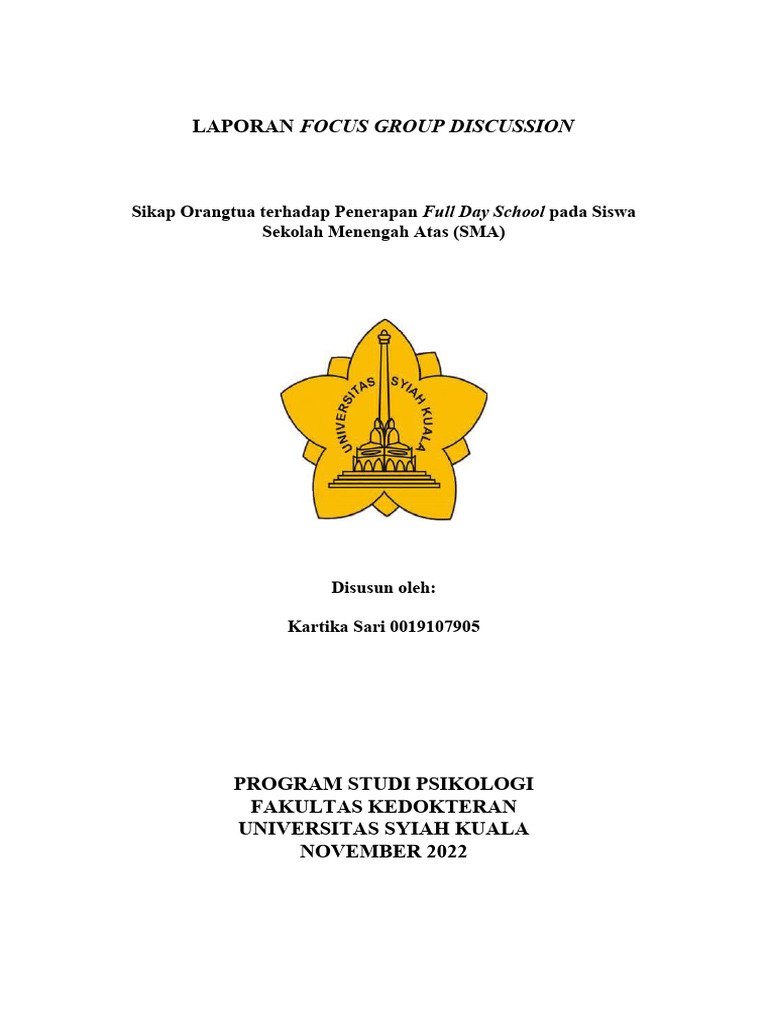 Format Laporan FGD | PDF