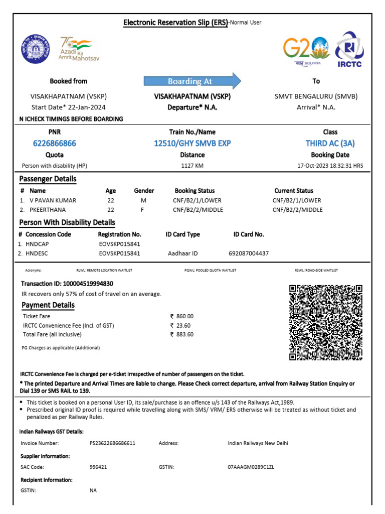12510/GHY SMVB EXP Third Ac (3A) | PDF | Identity Document | Payments