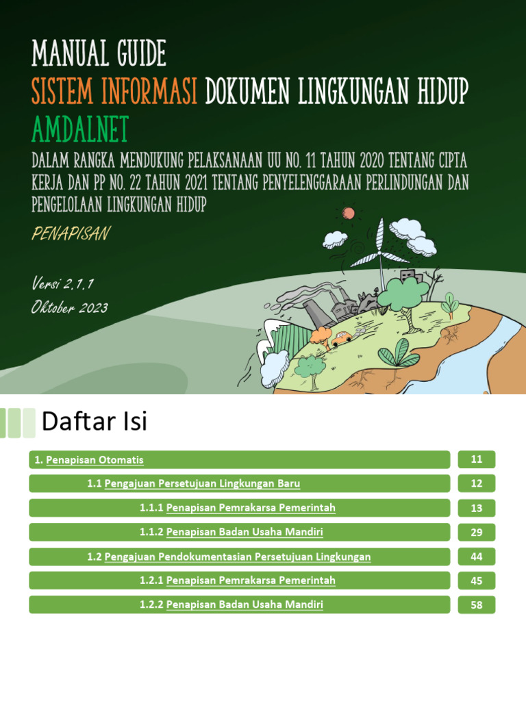 Panduan Manual Penapisan AmdalNet | PDF