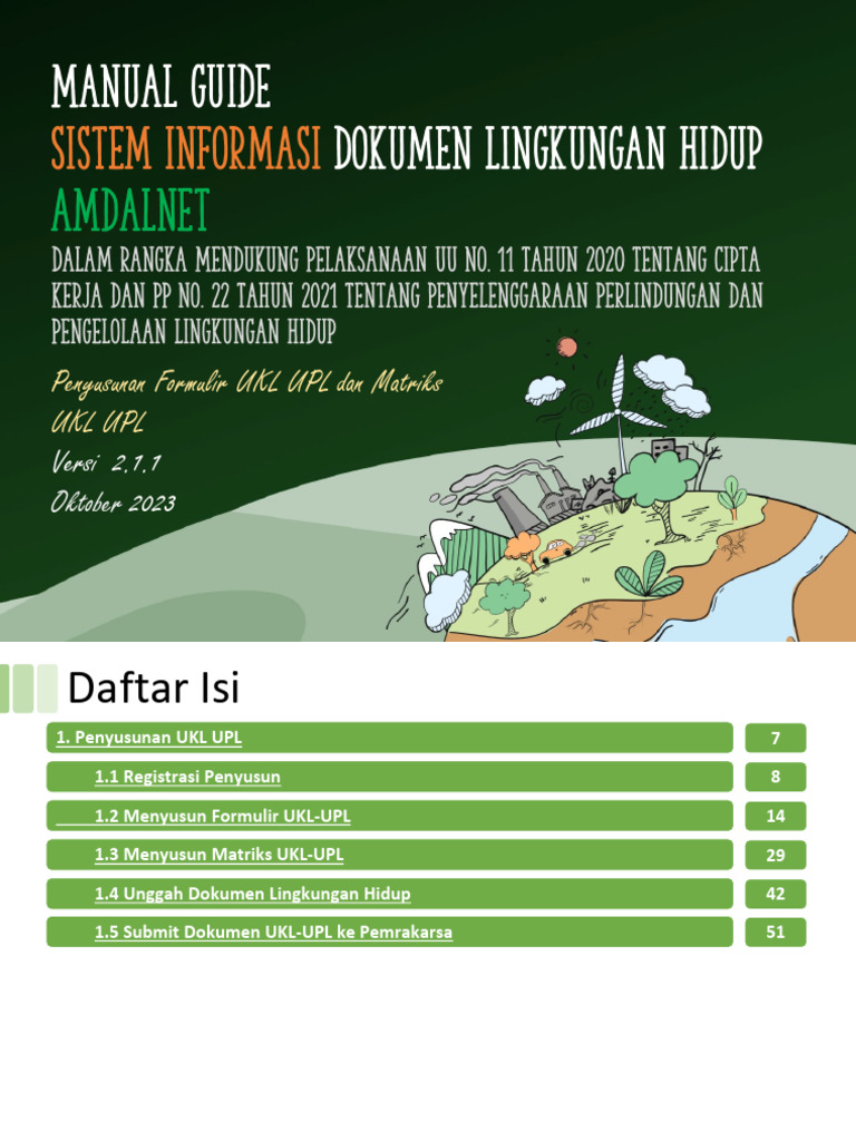 Panduan Manual Penyusunan Formulir UKL UPL Dan Matriks UKL UPL V2.1.1 | PDF