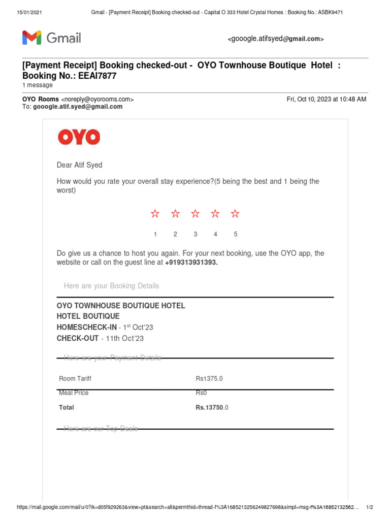 Oyo Bill Sample Compress | PDF