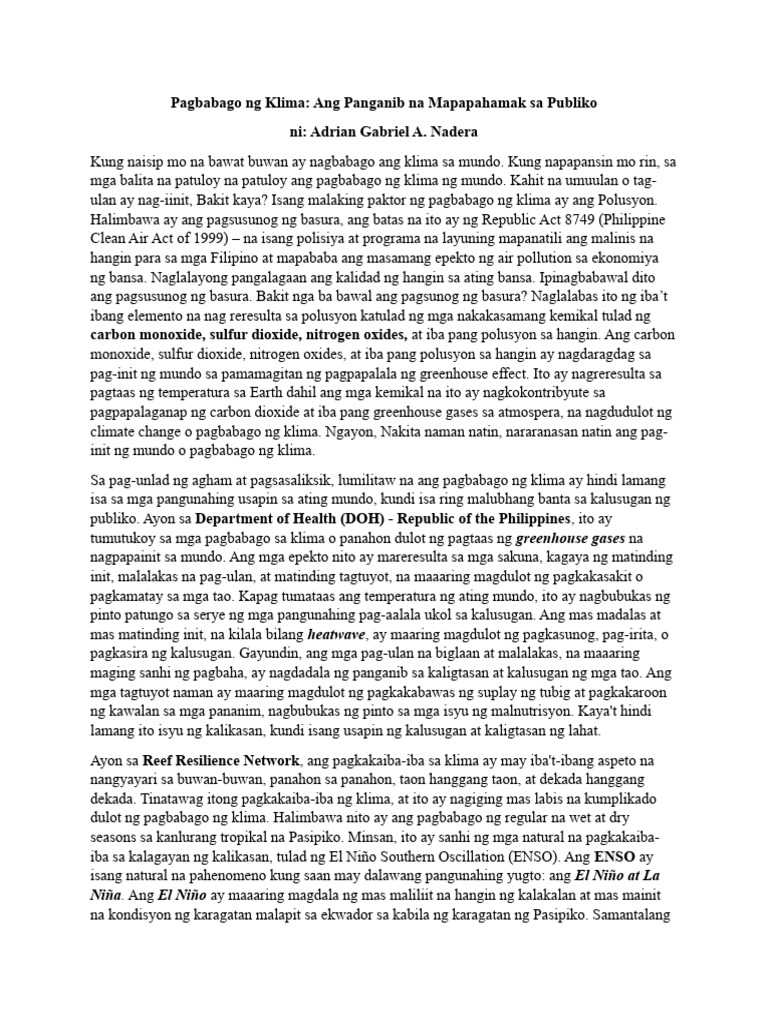 Nadera - Pormal Na Sanaysay | PDF