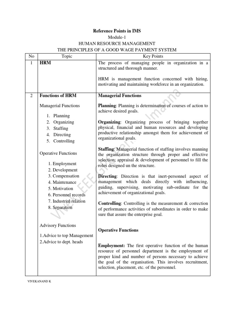 IMS Module 1 | PDF | Cost Of Living | Human Resources