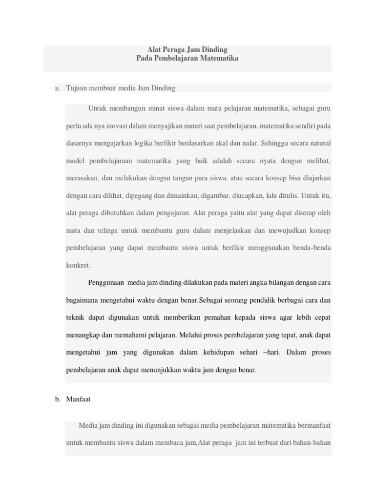 Contoh Karya Inovatif - AP Jam Dinding | PDF | Karier & Perkembangan | Seni