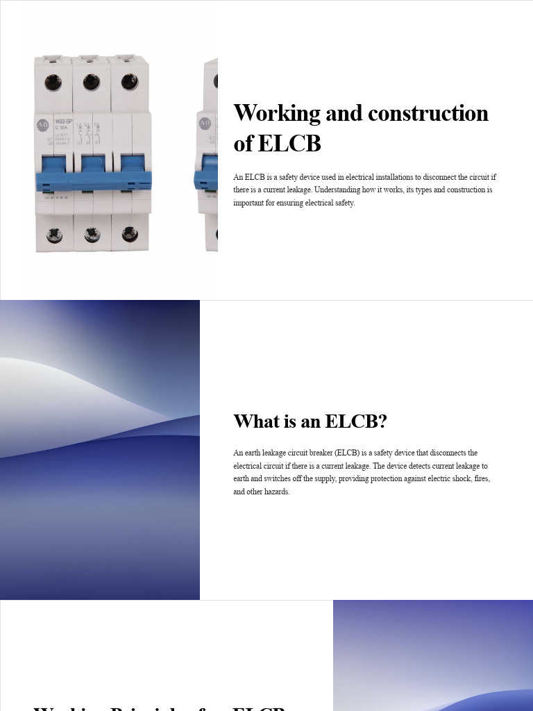 Working and Construction of ELCB | PDF | Wire | Physical Quantities