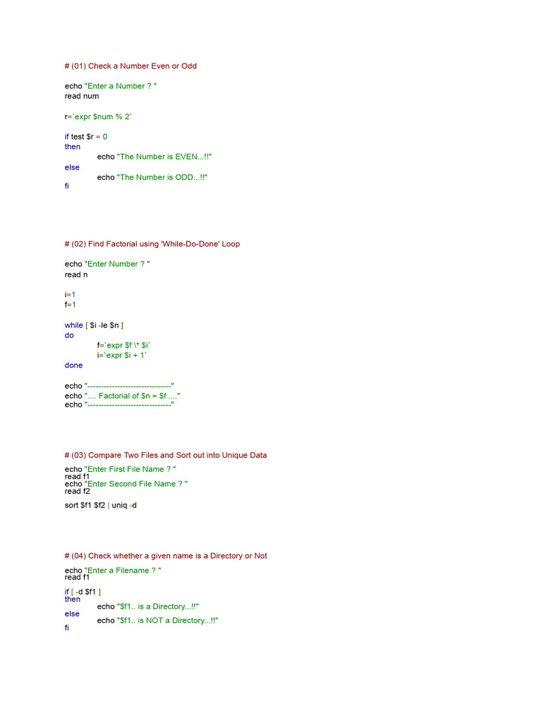 Shell Scripts | PDF | Filename | Computer Data