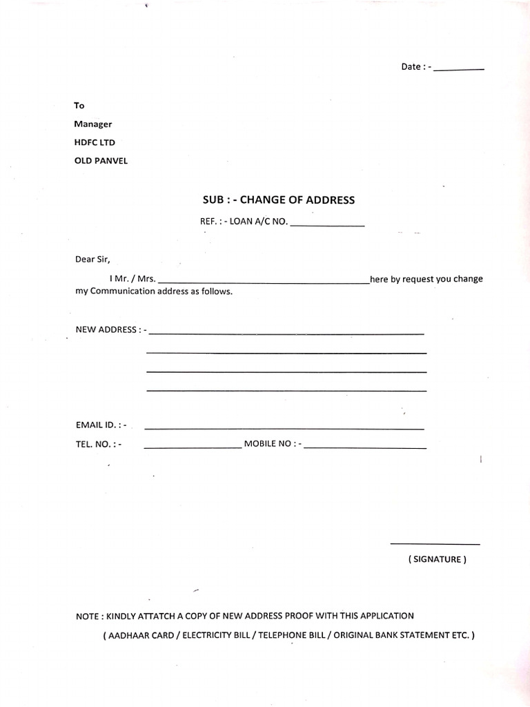 Address Update Form | PDF