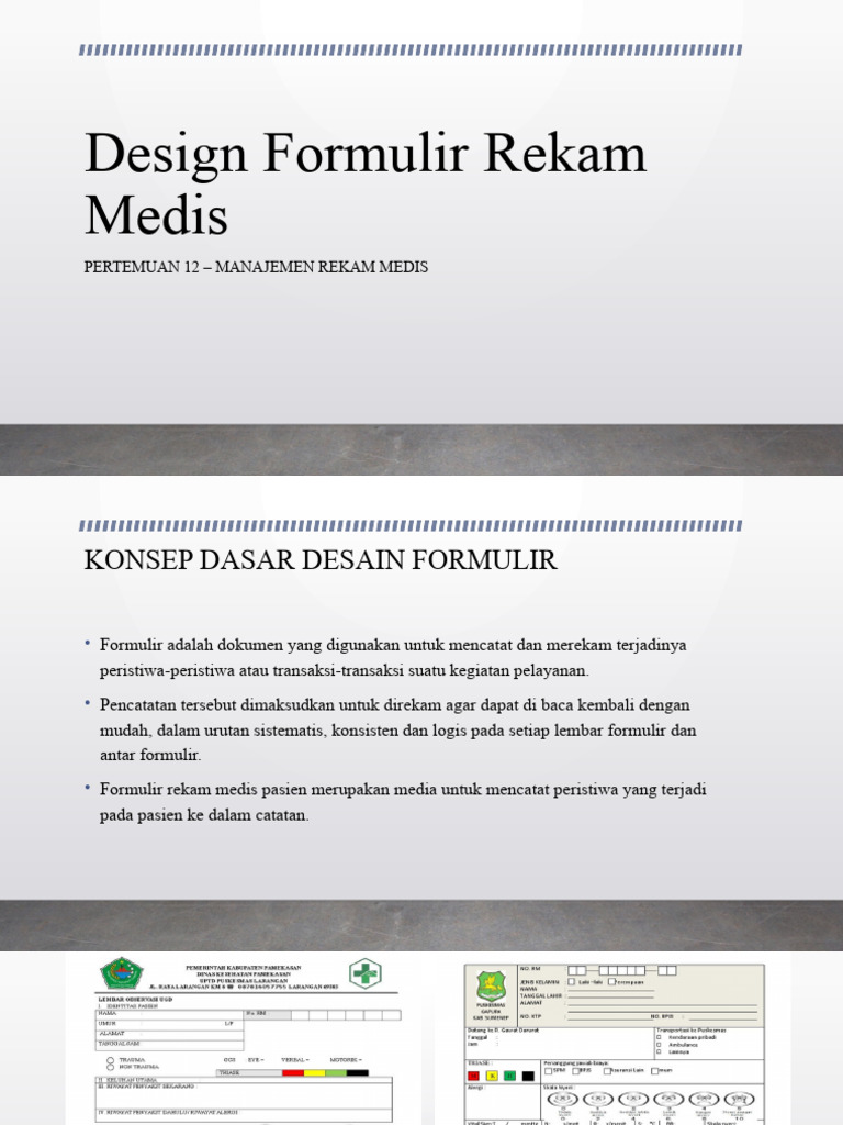 Desain Formulir Rekam Medis | PDF