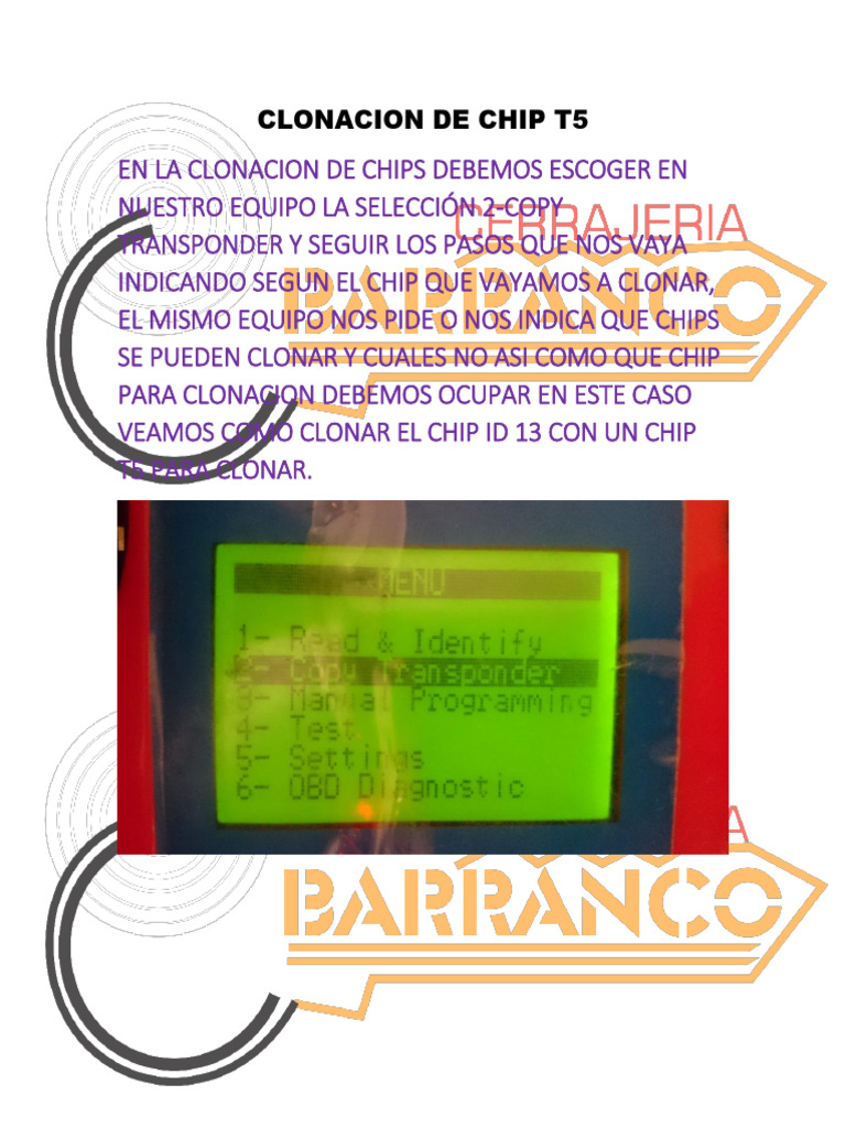 Clonación de Chip T5: Guía Paso a Paso | PDF | Deportes y actividades ...