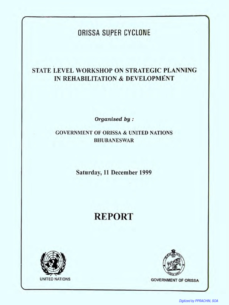 Orissa Super Cyclone - Report (1999) FW | PDF